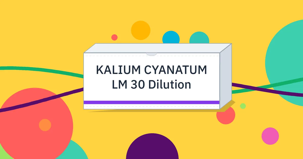 Symbolbild: Packung mit der Aufschrift KALIUM CYANATUM LM 30 Dilution (PZN 12920800) – Verfügbarkeit und Bezug in Apotheken in Frankfurt am Main