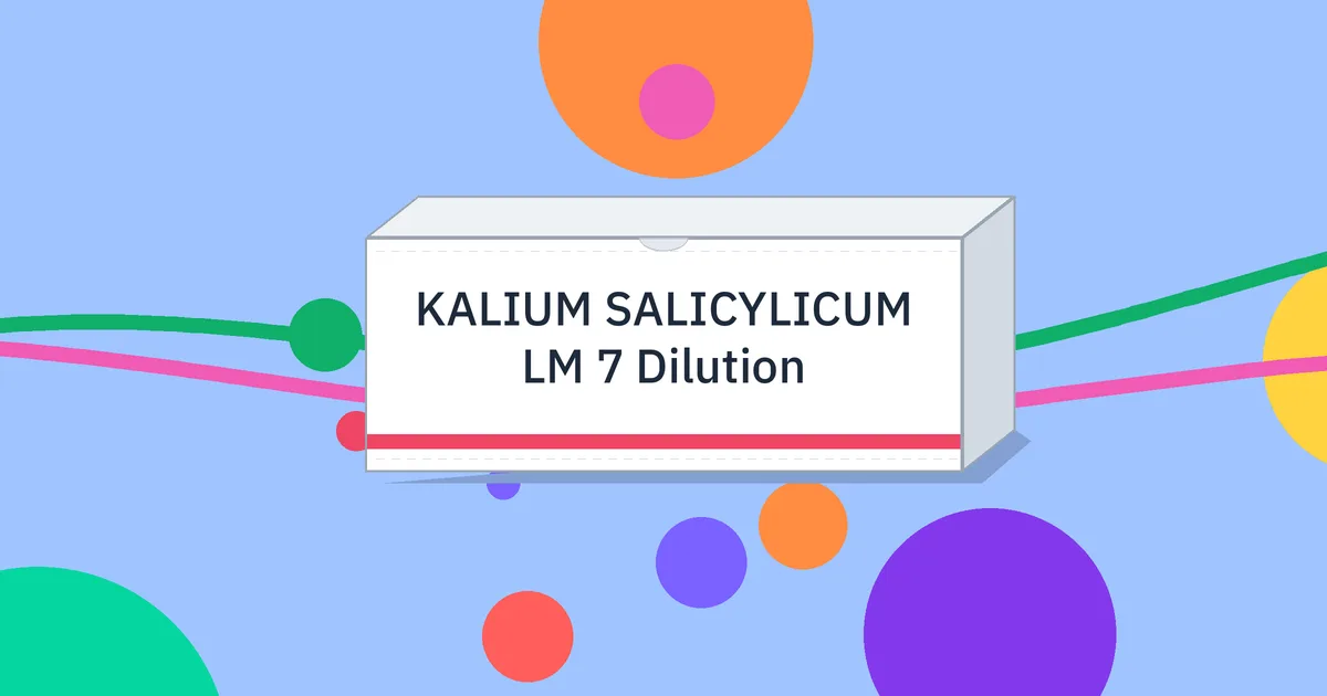 Symbolbild: Packung mit der Aufschrift KALIUM SALICYLICUM LM 7 Dilution (PZN 12925370) – Verfügbarkeit und Bezug in Apotheken in Frankfurt am Main