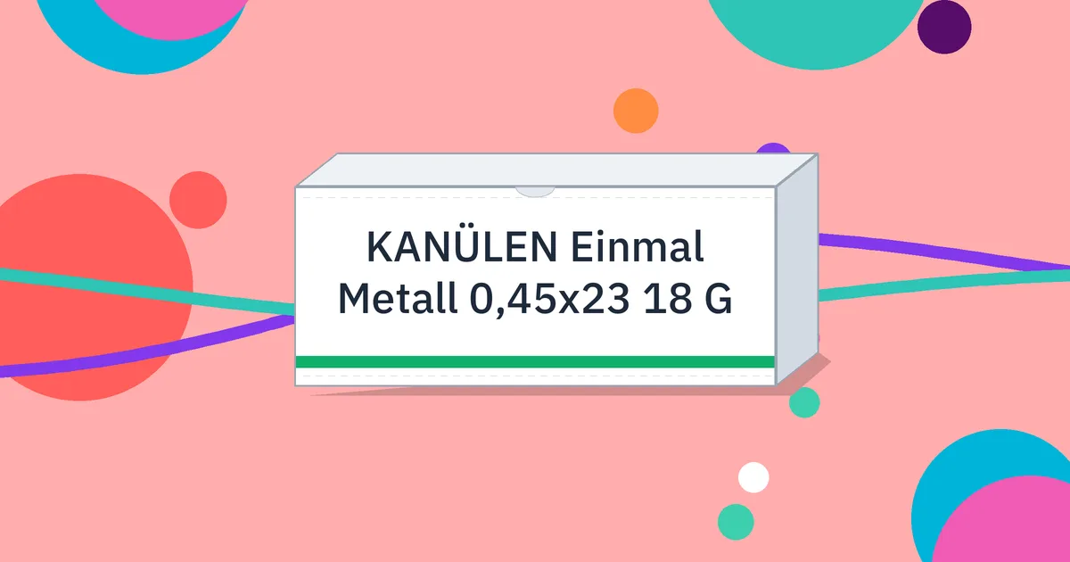 Symbolbild: Packung mit der Aufschrift KANÜLEN Einmal Metall 0,45x23 18 G (PZN 02439970) – Verfügbarkeit und Bezug in Apotheken in Frankfurt am Main