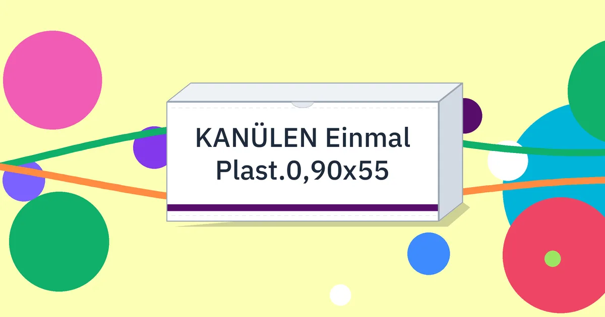 Symbolbild: Packung mit der Aufschrift KANÜLEN Einmal Plast.0,90x55 (PZN 01964119) – Verfügbarkeit und Bezug in Apotheken in Frankfurt am Main