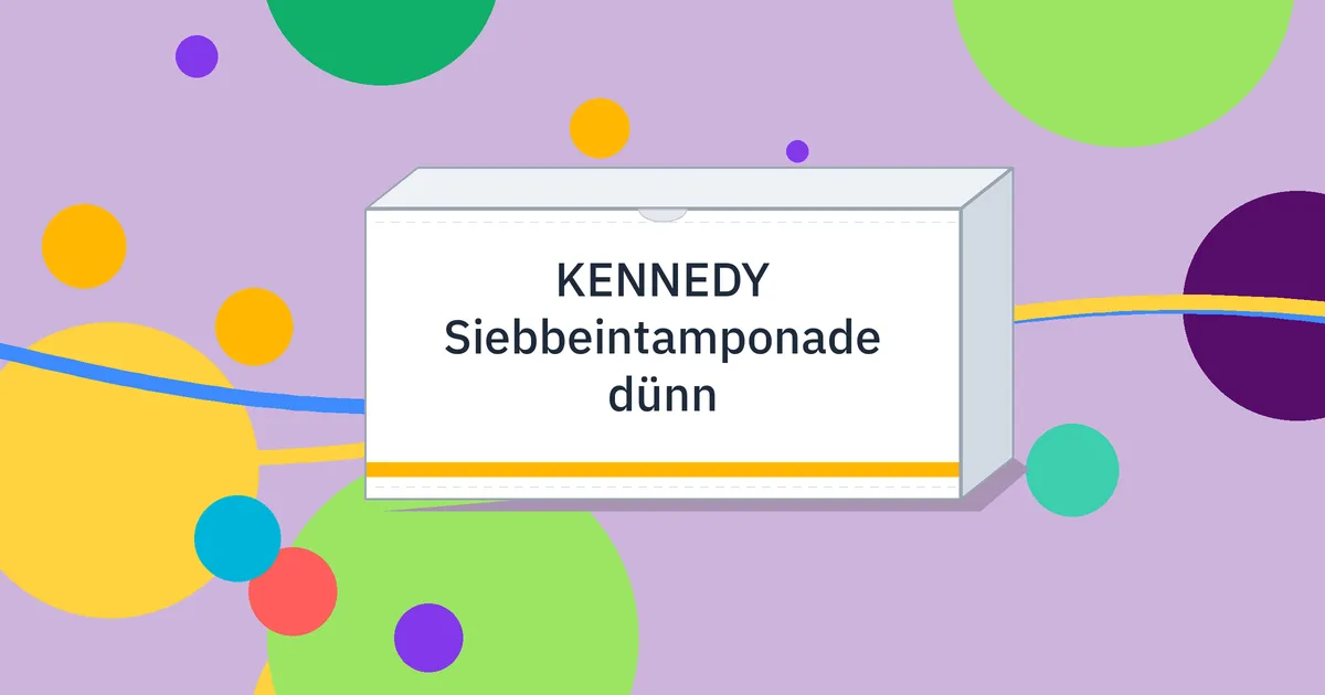 Symbolbild: Packung mit der Aufschrift KENNEDY Siebbeintamponade dünn (PZN 06592272) – Verfügbarkeit und Bezug in Apotheken in Frankfurt am Main