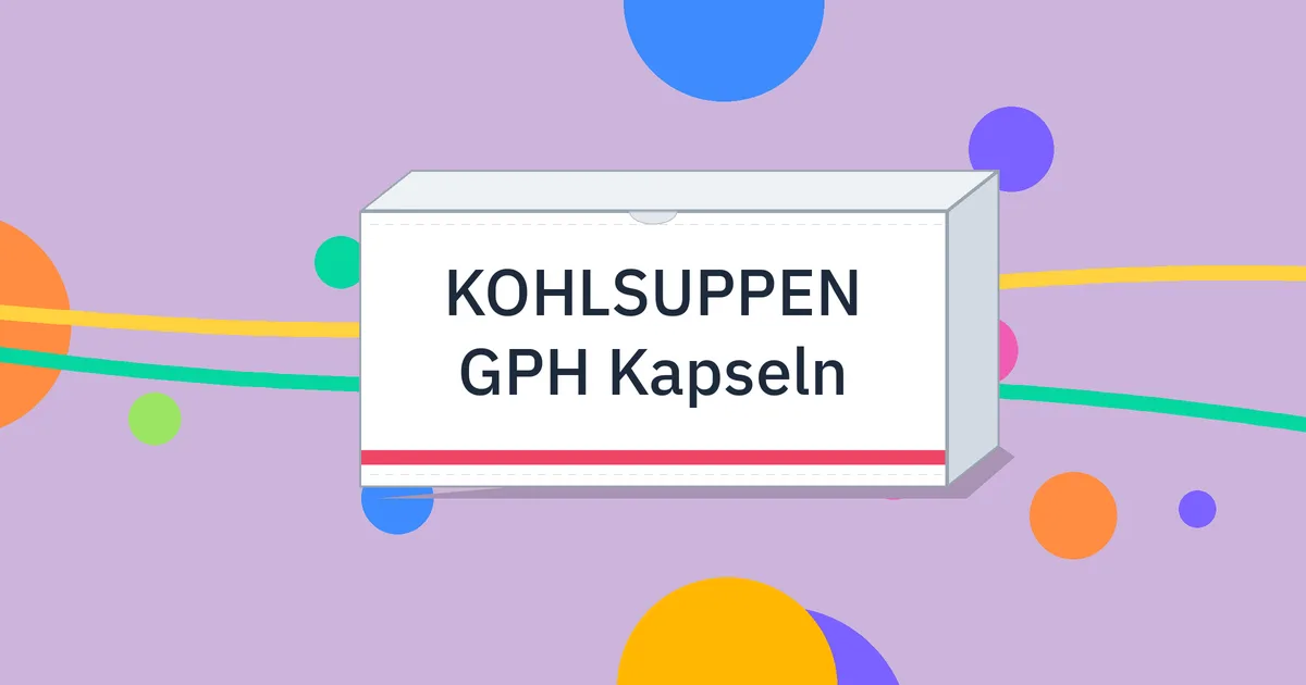 Symbolbild: Packung mit der Aufschrift KOHLSUPPEN GPH Kapseln (PZN 04699296) – Verfügbarkeit und Bezug in Apotheken in Frankfurt am Main