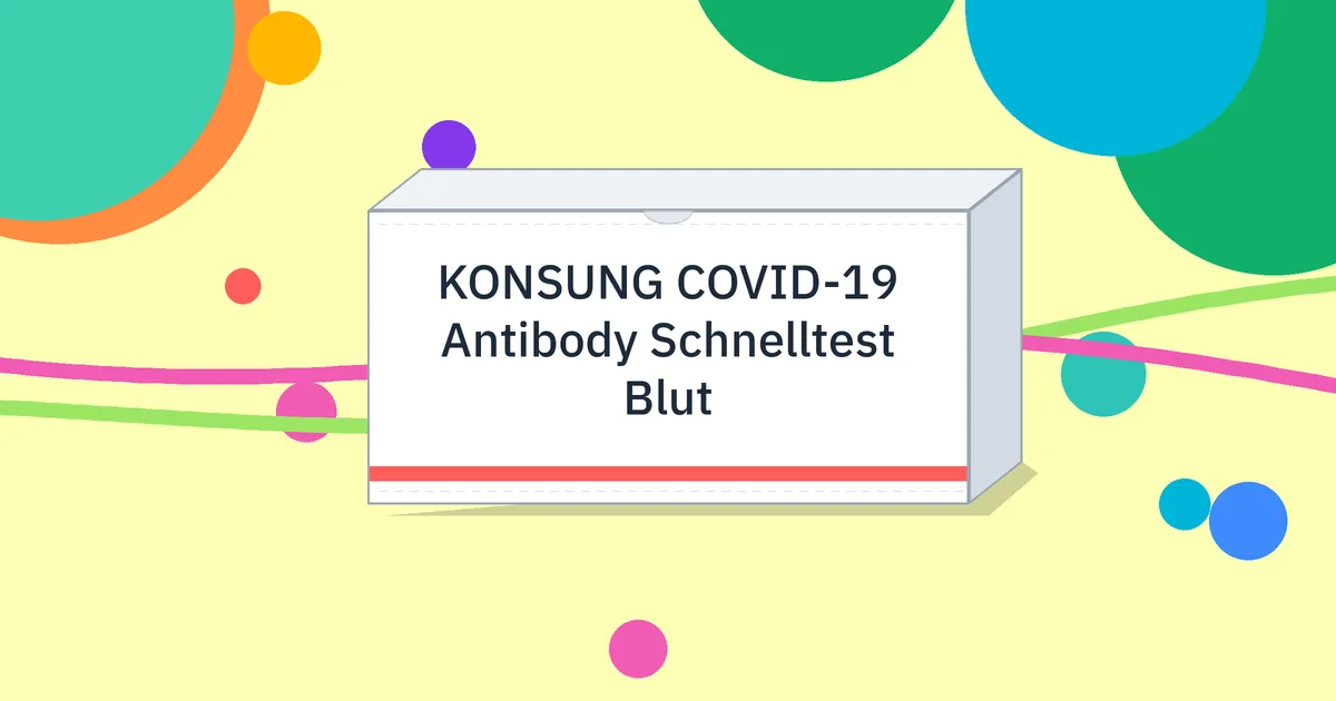 Symbolbild: Packung mit der Aufschrift KONSUNG COVID-19 Antibody Schnelltest Blut (PZN 16957757) – Verfügbarkeit und Bezug in Apotheken in Frankfurt am Main