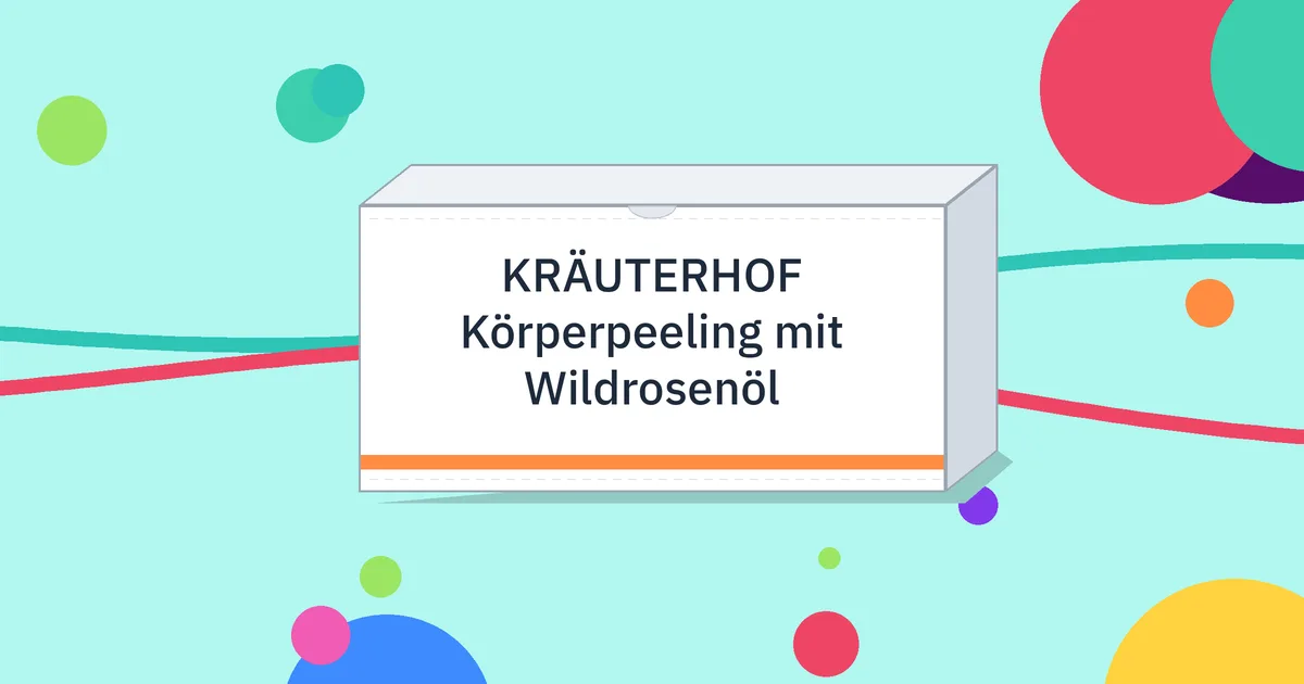 Symbolbild: Packung mit der Aufschrift KRÄUTERHOF Körperpeeling mit Wildrosenöl (PZN 10412784) – Verfügbarkeit und Bezug in Apotheken in Frankfurt am Main