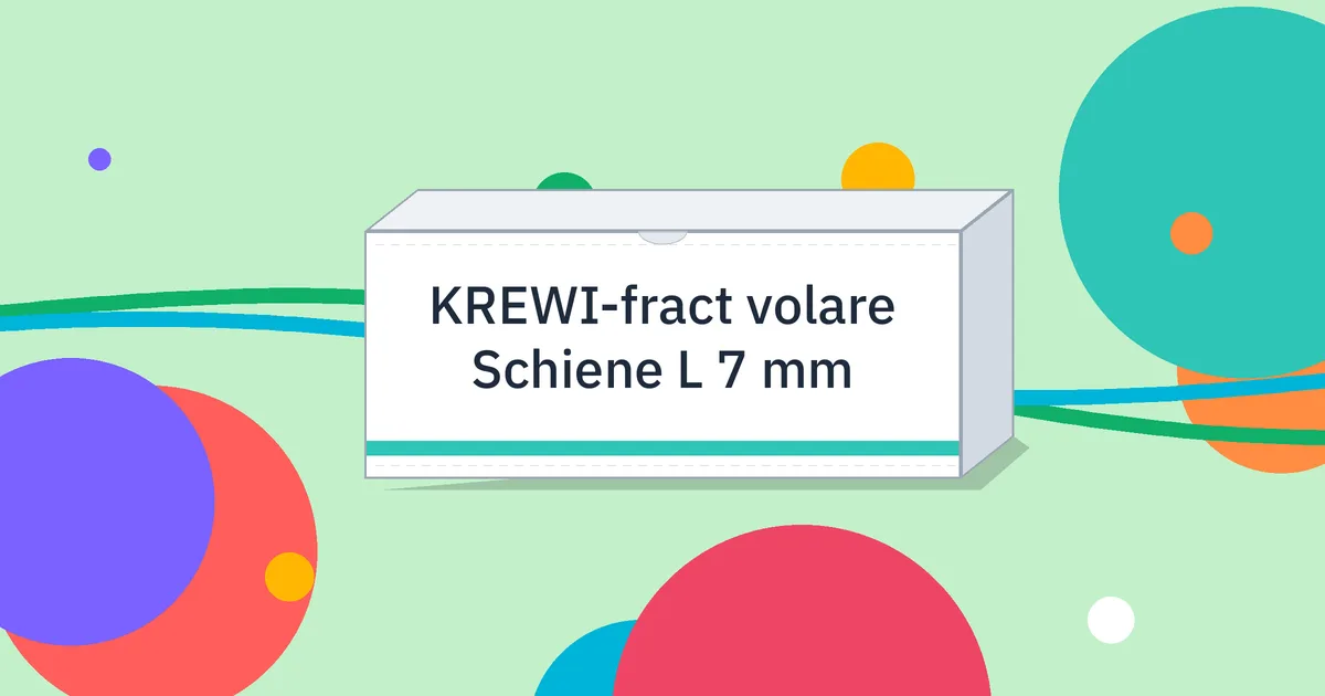 Symbolbild: Packung mit der Aufschrift KREWI-fract volare Schiene L 7 mm (PZN 17300930) – Verfügbarkeit und Bezug in Apotheken in Frankfurt am Main