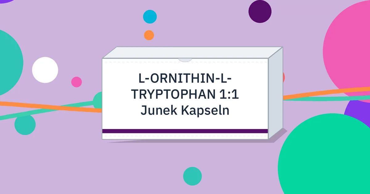 Symbolbild: Packung mit der Aufschrift L-ORNITHIN-L-TRYPTOPHAN 1:1 Junek Kapseln (PZN 00983646) – Verfügbarkeit und Bezug in Apotheken in Frankfurt am Main