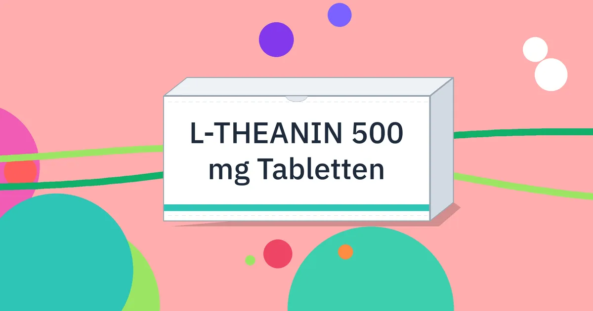 Symbolbild: Packung mit der Aufschrift L-THEANIN 500 mg Tabletten (PZN 16105014) – Verfügbarkeit und Bezug in Apotheken in Frankfurt am Main