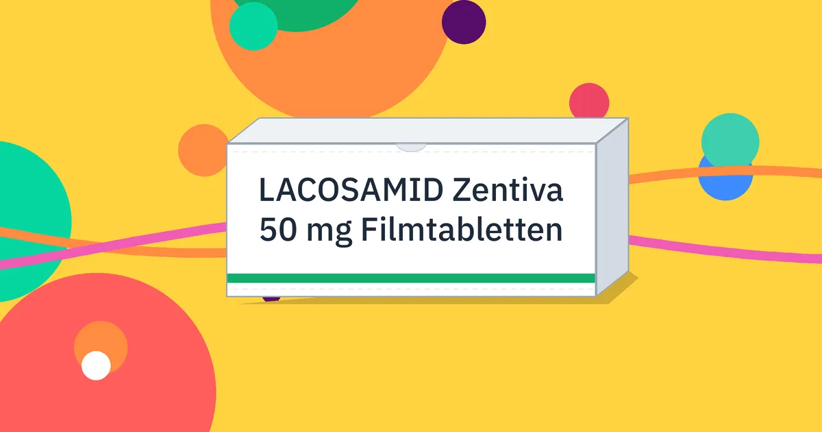 Symbolbild: Packung mit der Aufschrift LACOSAMID Zentiva 50 mg Filmtabletten (PZN 17593518) – Verfügbarkeit und Bezug in Apotheken in Frankfurt am Main