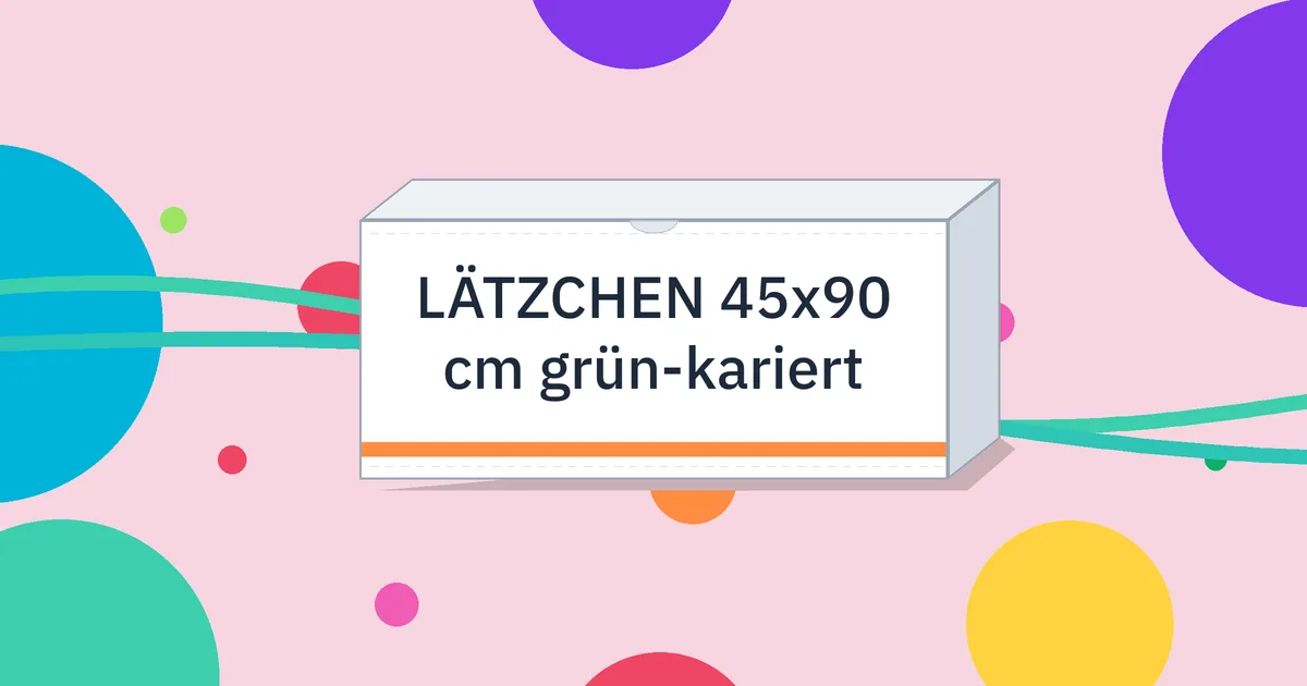 Symbolbild: Packung mit der Aufschrift LÄTZCHEN 45x90 cm grün-kariert (PZN 10074525) – Verfügbarkeit und Bezug in Apotheken in Frankfurt am Main