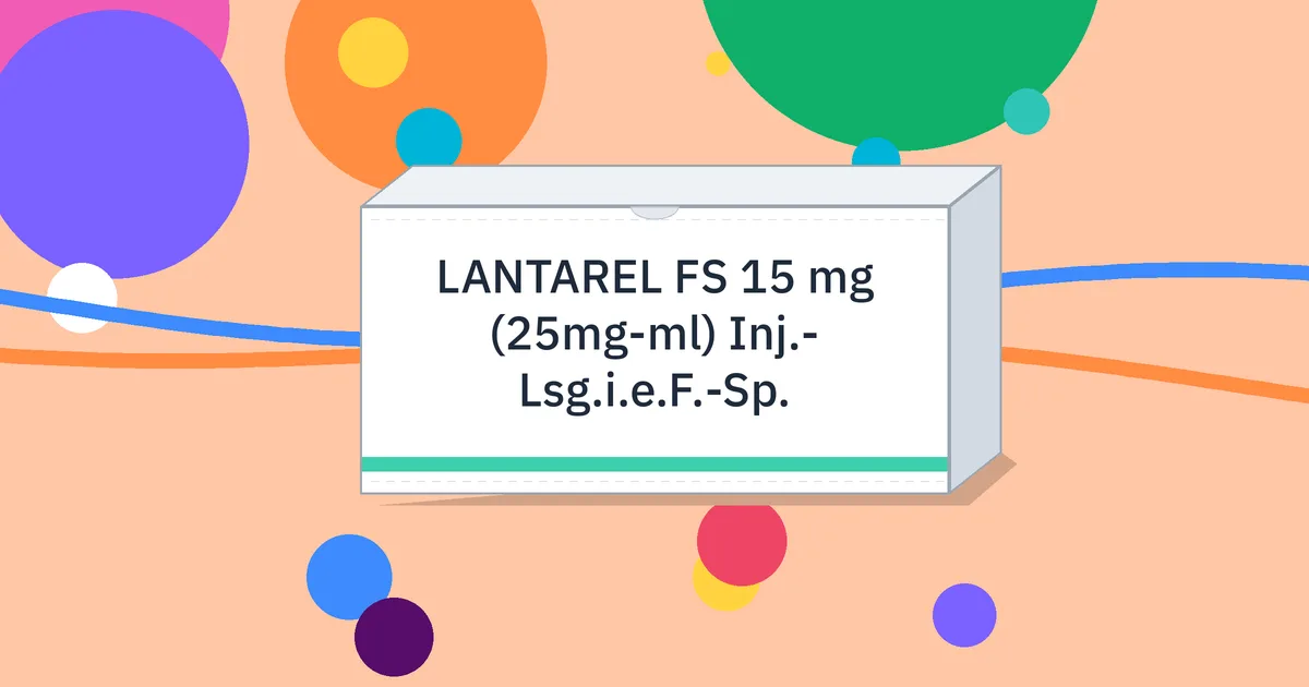 Symbolbild: Packung mit der Aufschrift LANTAREL FS 15 mg (25mg-ml) Inj.-Lsg.i.e.F.-Sp. (PZN 09221435) – Verfügbarkeit und Bezug in Apotheken in Frankfurt am Main