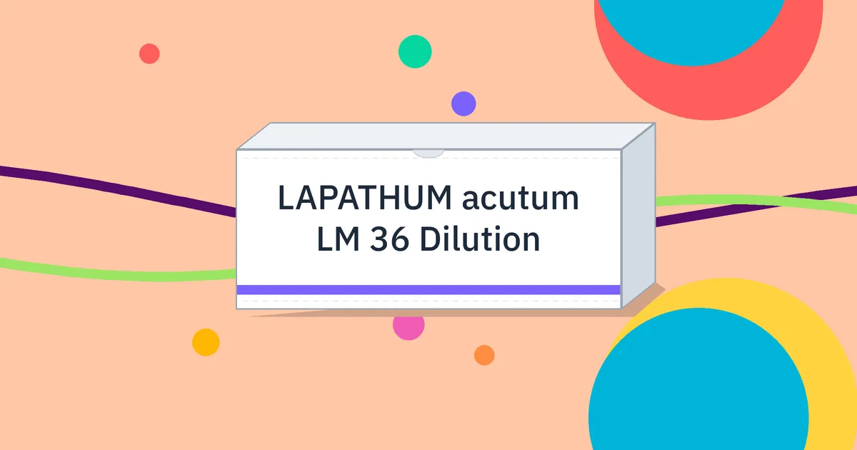 Symbolbild: Packung mit der Aufschrift LAPATHUM acutum LM 36 Dilution (PZN 13522912) – Verfügbarkeit und Bezug in Apotheken in Frankfurt am Main