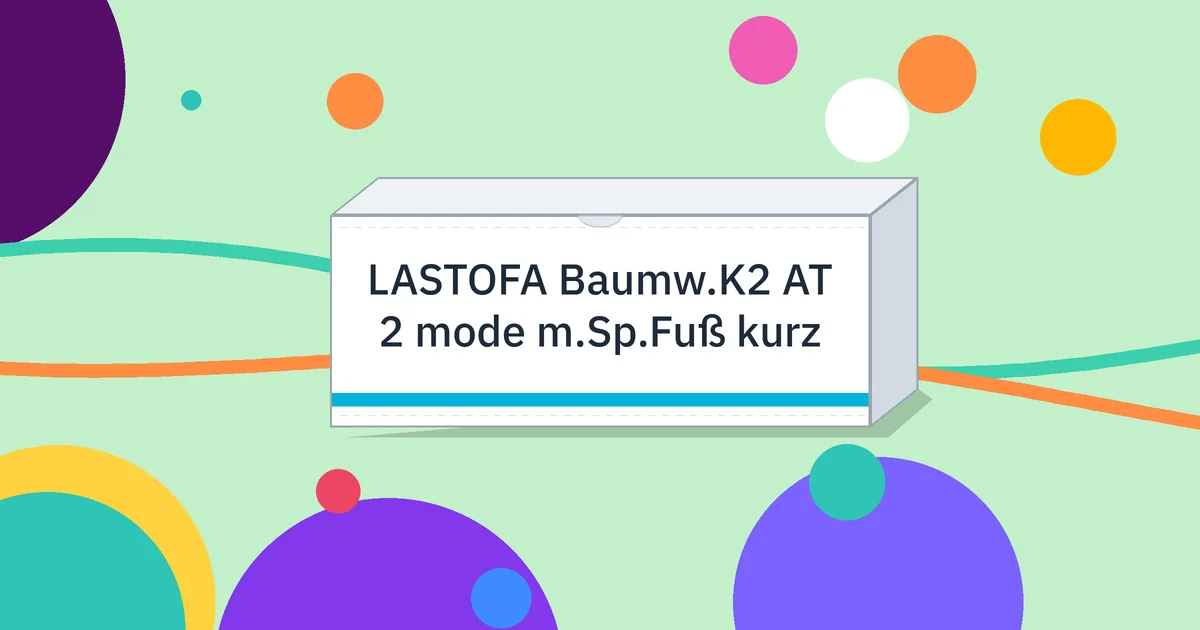 Symbolbild: Packung mit der Aufschrift LASTOFA Baumw.K2 AT 2 mode m.Sp.Fuß kurz (PZN 01950494) – Verfügbarkeit und Bezug in Apotheken in Frankfurt am Main