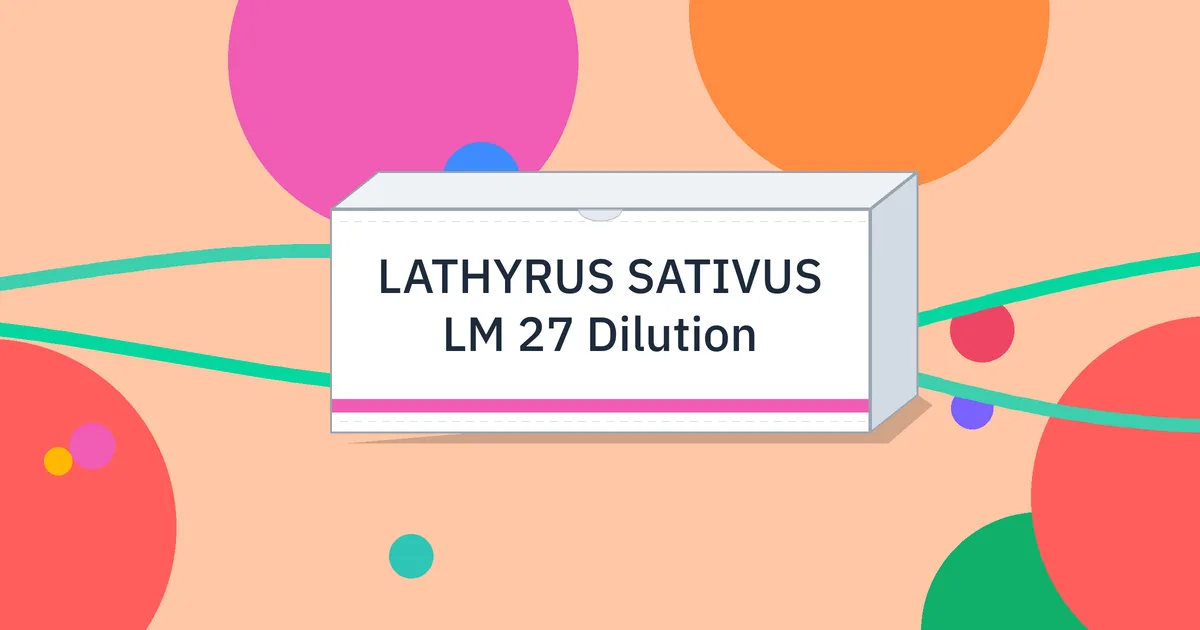 Symbolbild: Packung mit der Aufschrift LATHYRUS SATIVUS LM 27 Dilution (PZN 13523768) – Verfügbarkeit und Bezug in Apotheken in Frankfurt am Main