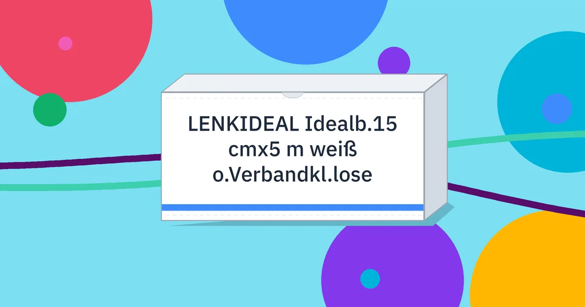 Symbolbild: Packung mit der Aufschrift LENKIDEAL Idealb.15 cmx5 m weiß o.Verbandkl.lose (PZN 07600890) – Verfügbarkeit und Bezug in Apotheken in Frankfurt am Main