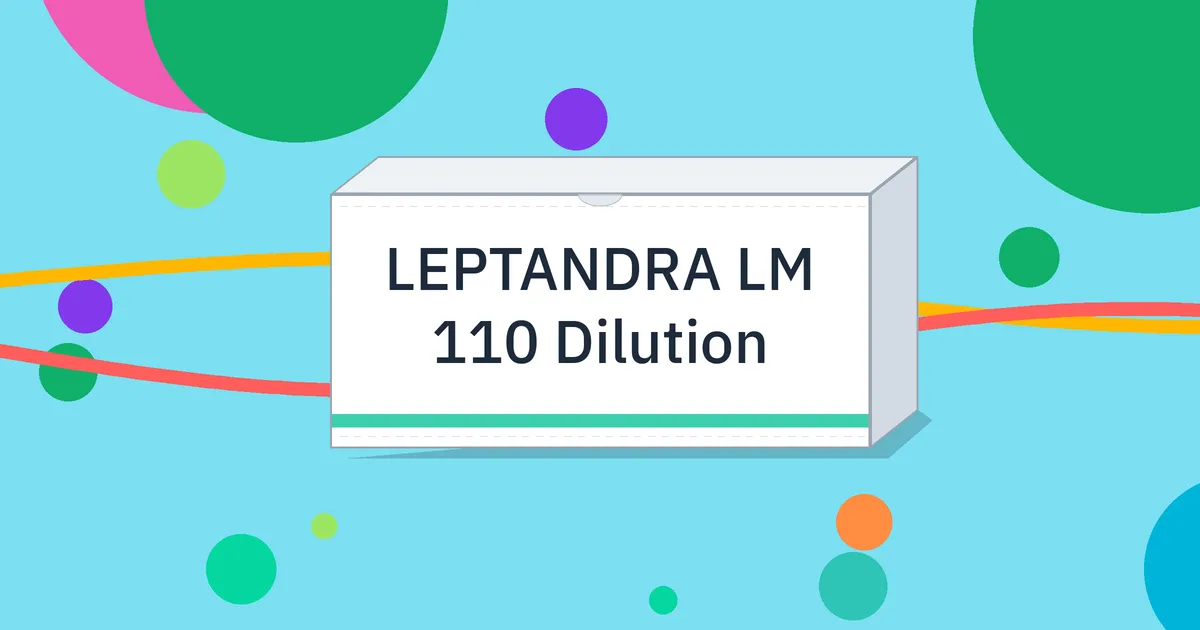 Symbolbild: Packung mit der Aufschrift LEPTANDRA LM 110 Dilution (PZN 13527157) – Verfügbarkeit und Bezug in Apotheken in Frankfurt am Main