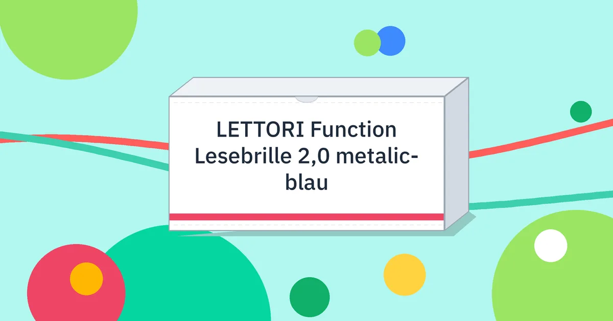 Symbolbild: Packung mit der Aufschrift LETTORI Function Lesebrille 2,0 metalic-blau (PZN 11056788) – Verfügbarkeit und Bezug in Apotheken in Frankfurt am Main