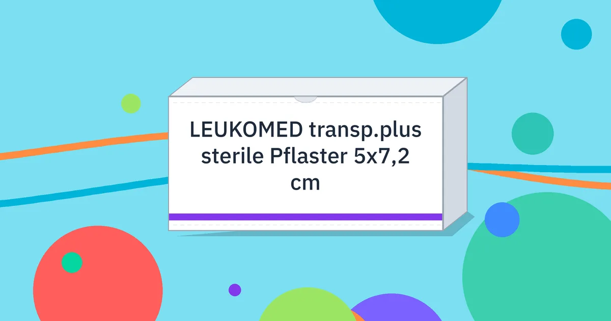 Symbolbild: Packung mit der Aufschrift LEUKOMED transp.plus sterile Pflaster 5x7,2 cm (PZN 11693756) – Verfügbarkeit und Bezug in Apotheken in Frankfurt am Main
