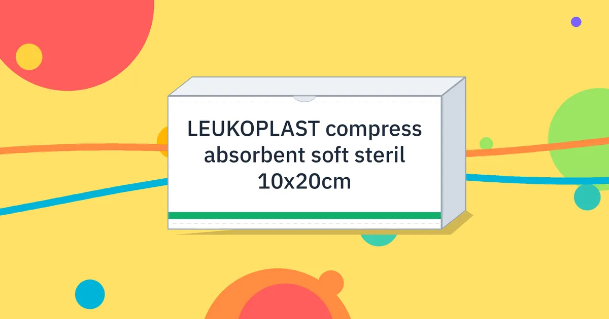 Symbolbild: Packung mit der Aufschrift LEUKOPLAST compress absorbent soft steril 10x20cm (PZN 19063865) – Verfügbarkeit und Bezug in Apotheken in Frankfurt am Main