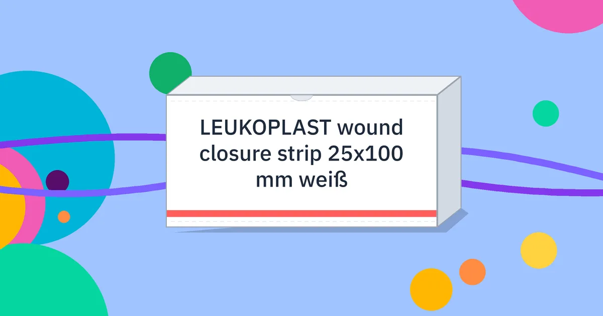 Symbolbild: Packung mit der Aufschrift LEUKOPLAST wound closure strip 25x100 mm weiß (PZN 17875760) – Verfügbarkeit und Bezug in Apotheken in Frankfurt am Main