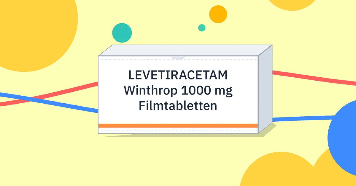 Symbolbild: Packung mit der Aufschrift LEVETIRACETAM Winthrop 1000 mg Filmtabletten (PZN 07585699) – Verfügbarkeit und Bezug in Apotheken in Frankfurt am Main