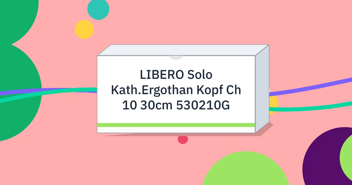 Symbolbild: Packung mit der Aufschrift LIBERO Solo Kath.Ergothan Kopf Ch 10 30cm 530210G (PZN 06629443) – Verfügbarkeit und Bezug in Apotheken in Frankfurt am Main