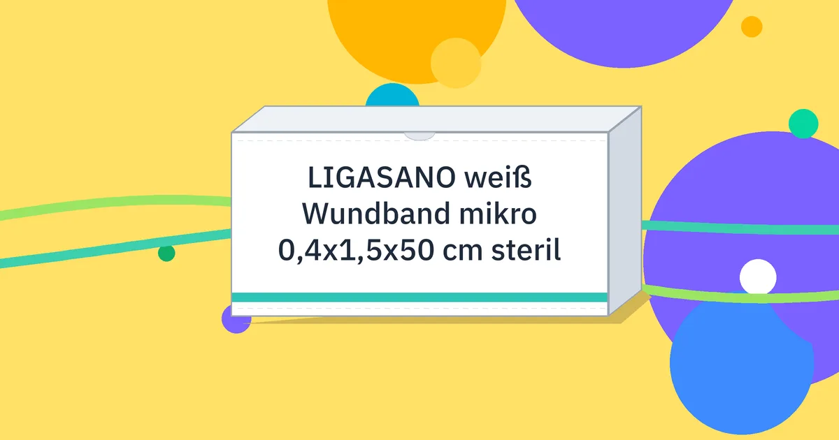 Symbolbild: Packung mit der Aufschrift LIGASANO weiß Wundband mikro 0,4x1,5x50 cm steril (PZN 20172140) – Verfügbarkeit und Bezug in Apotheken in Frankfurt am Main