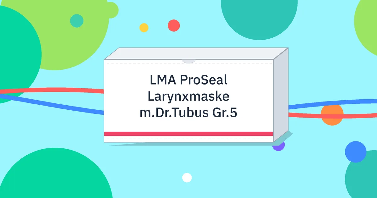 Symbolbild: Packung mit der Aufschrift LMA ProSeal Larynxmaske m.Dr.Tubus Gr.5 (PZN 10833706) – Verfügbarkeit und Bezug in Apotheken in Frankfurt am Main