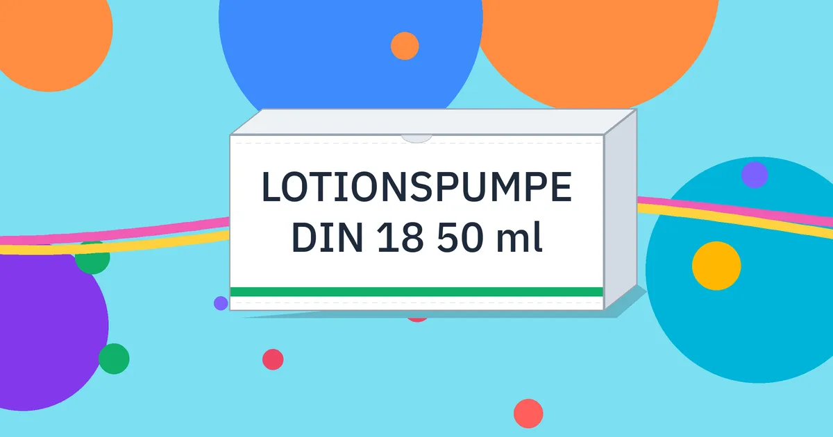 Symbolbild: Packung mit der Aufschrift LOTIONSPUMPE DIN 18 50 ml (PZN 18404229) – Verfügbarkeit und Bezug in Apotheken in Frankfurt am Main