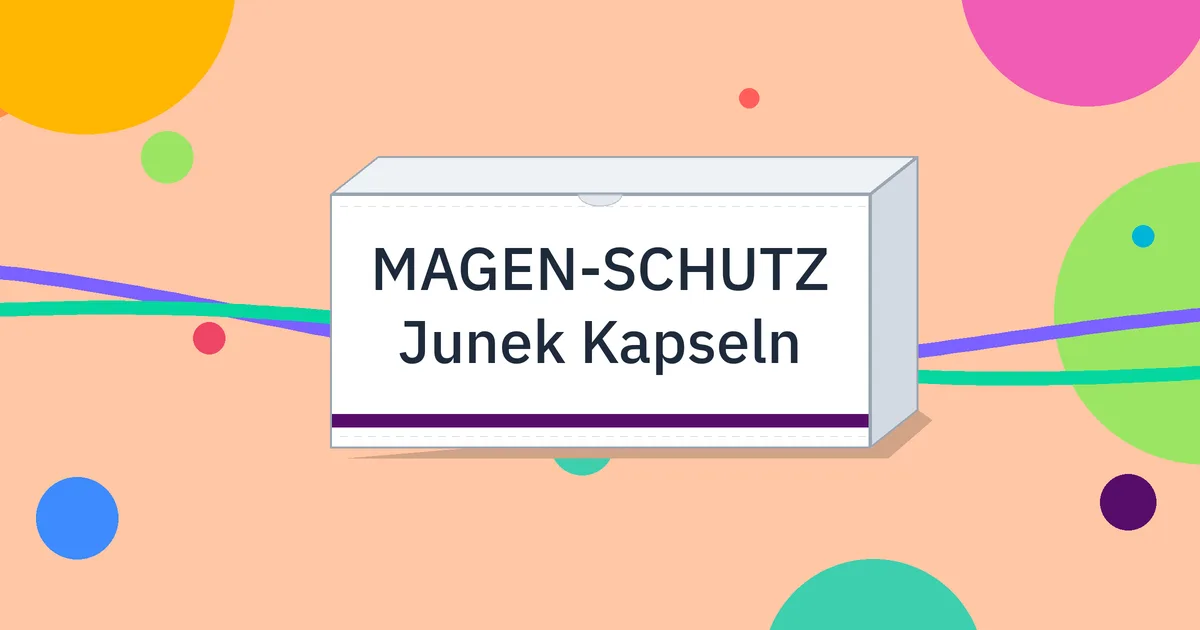 Symbolbild: Packung mit der Aufschrift MAGEN-SCHUTZ Junek Kapseln (PZN 05529142) – Verfügbarkeit und Bezug in Apotheken in Frankfurt am Main