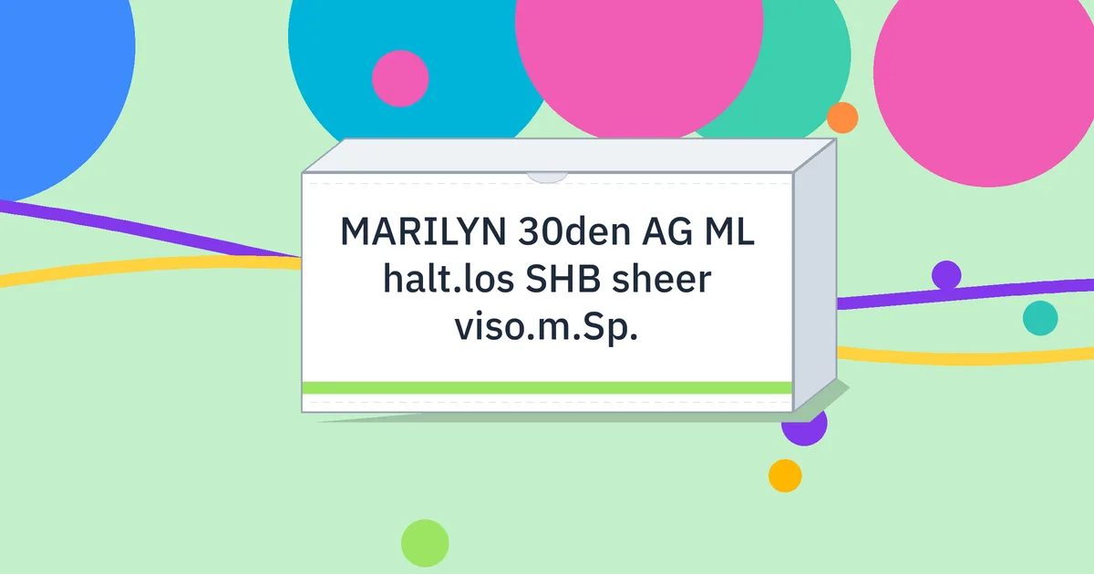 Symbolbild: Packung mit der Aufschrift MARILYN 30den AG ML halt.los SHB sheer viso.m.Sp. (PZN 16186455) – Verfügbarkeit und Bezug in Apotheken in Frankfurt am Main