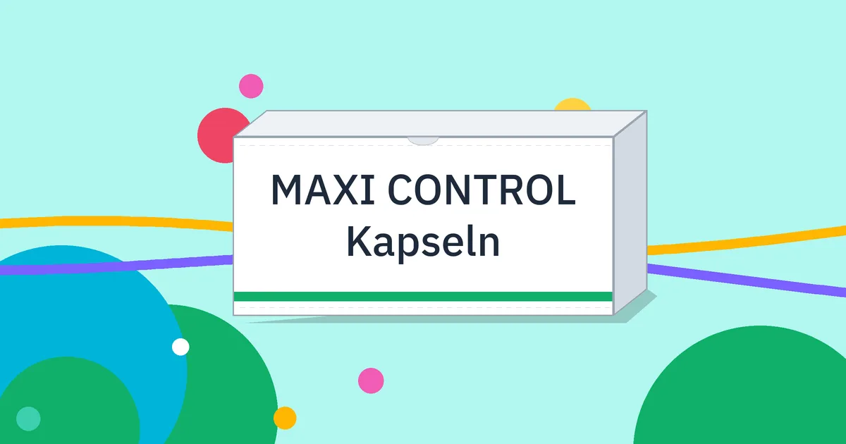 Symbolbild: Packung mit der Aufschrift MAXI CONTROL Kapseln (PZN 20512966) – Verfügbarkeit und Bezug in Apotheken in Frankfurt am Main