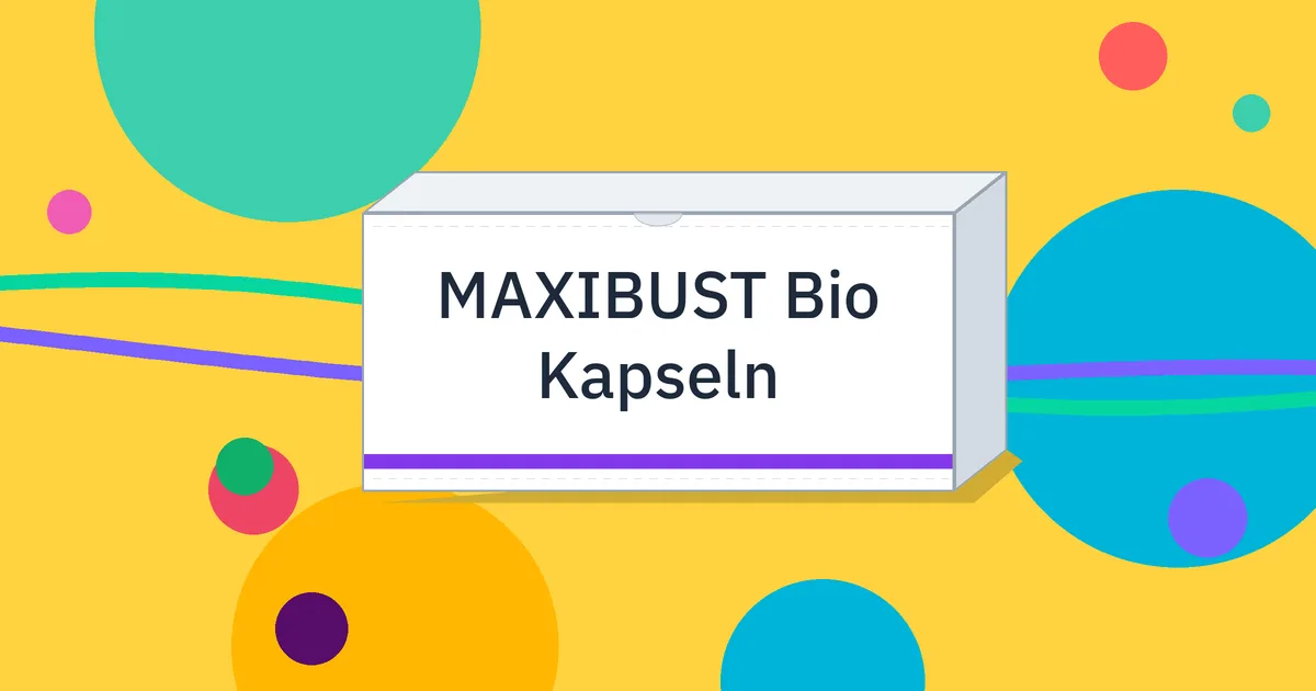 Symbolbild: Packung mit der Aufschrift MAXIBUST Bio Kapseln (PZN 15392193) – Verfügbarkeit und Bezug in Apotheken in Frankfurt am Main