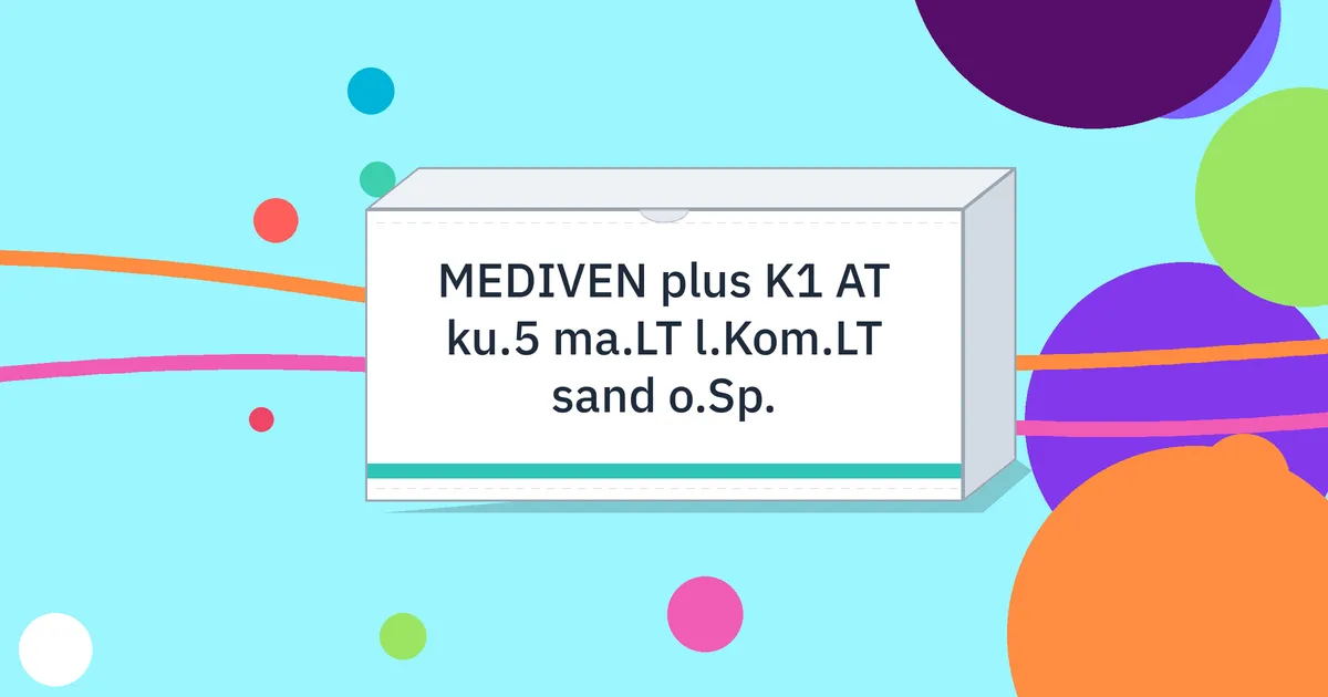 Symbolbild: Packung mit der Aufschrift MEDIVEN plus K1 AT ku.5 ma.LT l.Kom.LT sand o.Sp. (PZN 18943742) – Verfügbarkeit und Bezug in Apotheken in Frankfurt am Main