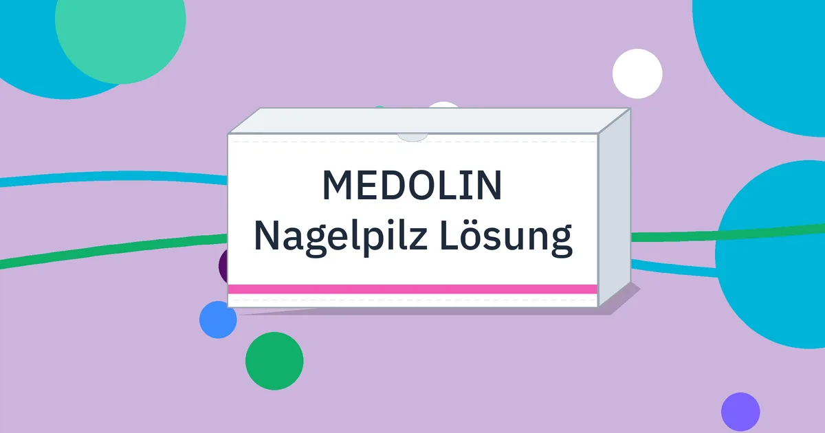 Symbolbild: Packung mit der Aufschrift MEDOLIN Nagelpilz Lösung (PZN 19107396) – Verfügbarkeit und Bezug in Apotheken in Frankfurt am Main
