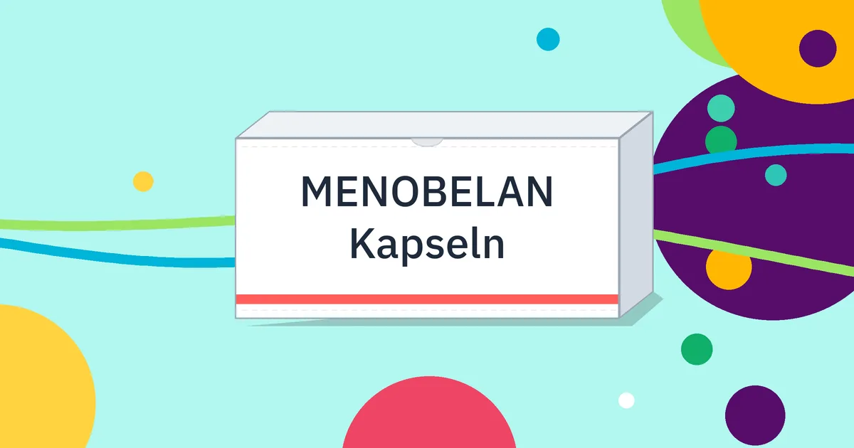 Symbolbild: Packung mit der Aufschrift MENOBELAN Kapseln (PZN 20141027) – Verfügbarkeit und Bezug in Apotheken in Frankfurt am Main
