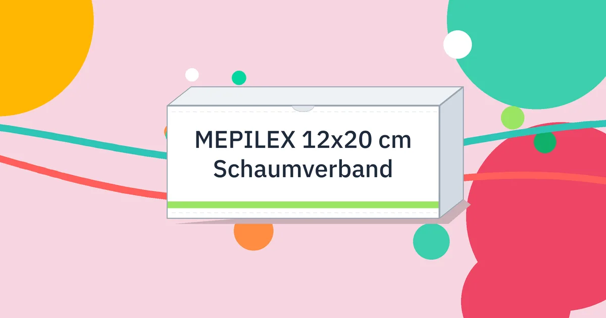 Symbolbild: Packung mit der Aufschrift MEPILEX 12x20 cm Schaumverband (PZN 18361282) – Verfügbarkeit und Bezug in Apotheken in Frankfurt am Main