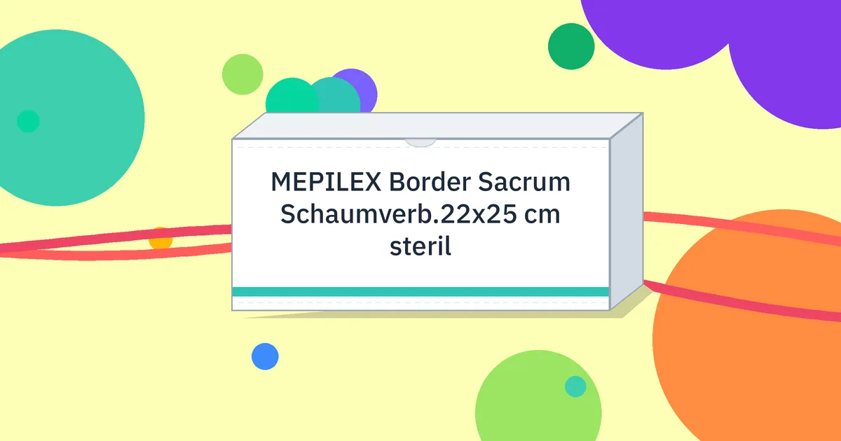 Symbolbild: Packung mit der Aufschrift MEPILEX Border Sacrum Schaumverb.22x25 cm steril (PZN 20545138) – Verfügbarkeit und Bezug in Apotheken in Frankfurt am Main