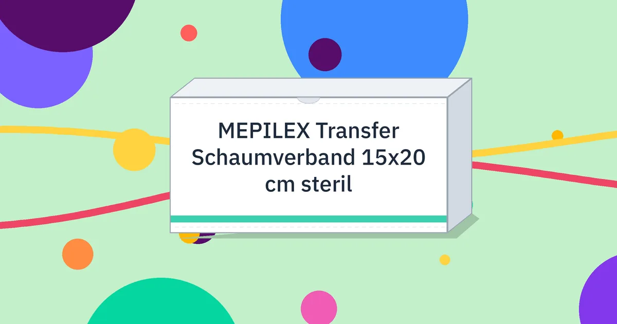 Symbolbild: Packung mit der Aufschrift MEPILEX Transfer Schaumverband 15x20 cm steril (PZN 19890918) – Verfügbarkeit und Bezug in Apotheken in Frankfurt am Main