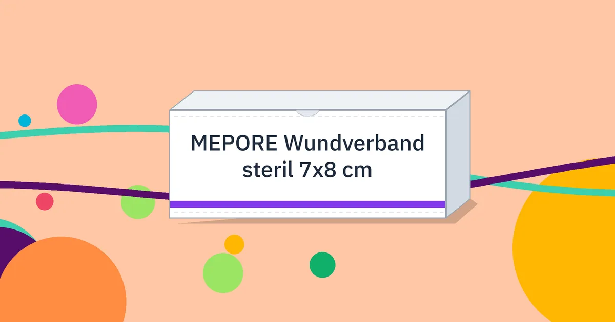 Symbolbild: Packung mit der Aufschrift MEPORE Wundverband steril 7x8 cm (PZN 09314763) – Verfügbarkeit und Bezug in Apotheken in Frankfurt am Main