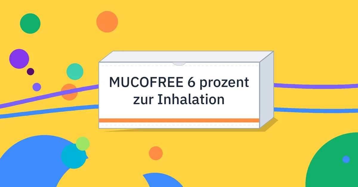 Symbolbild: Packung mit der Aufschrift MUCOFREE 6 prozent zur Inhalation (PZN 17124373) – Verfügbarkeit und Bezug in Apotheken in Frankfurt am Main