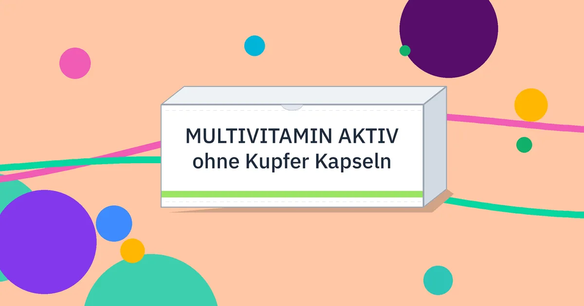 Symbolbild: Packung mit der Aufschrift MULTIVITAMIN AKTIV ohne Kupfer Kapseln (PZN 12742758) – Verfügbarkeit und Bezug in Apotheken in Frankfurt am Main