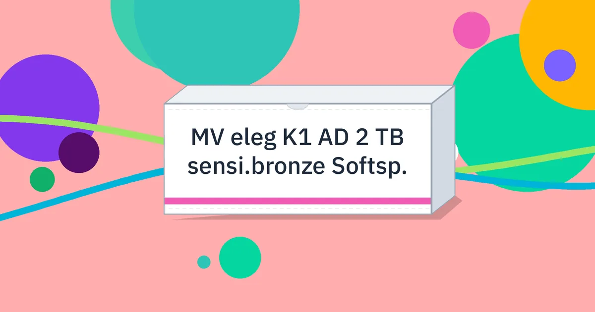 Symbolbild: Packung mit der Aufschrift MV eleg K1 AD 2 TB sensi.bronze Softsp. (PZN 14704271) – Verfügbarkeit und Bezug in Apotheken in Frankfurt am Main