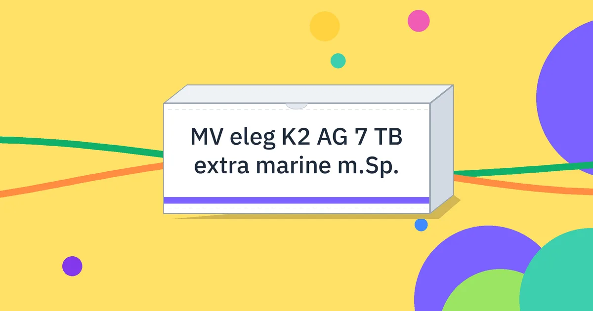 Symbolbild: Packung mit der Aufschrift MV eleg K2 AG 7 TB extra marine m.Sp. (PZN 14610587) – Verfügbarkeit und Bezug in Apotheken in Frankfurt am Main