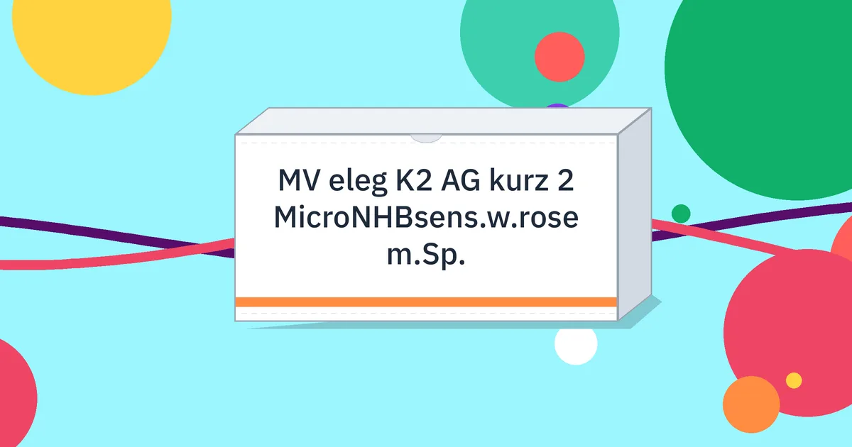 Symbolbild: Packung mit der Aufschrift MV eleg K2 AG kurz 2 MicroNHBsens.w.rose m.Sp. (PZN 15710954) – Verfügbarkeit und Bezug in Apotheken in Frankfurt am Main