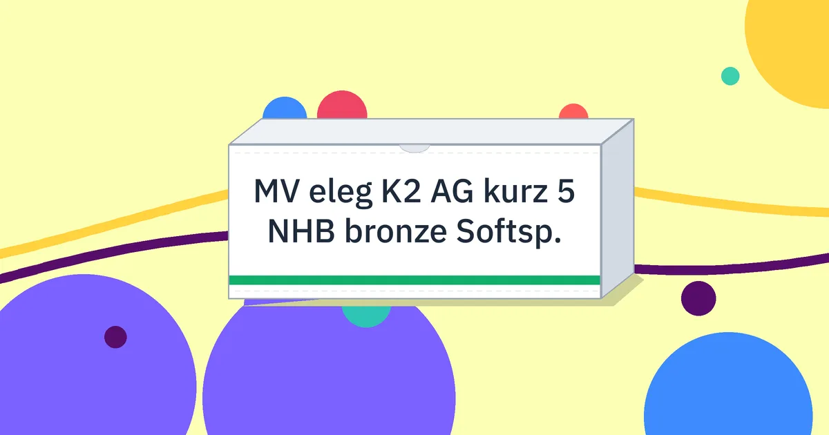 Symbolbild: Packung mit der Aufschrift MV eleg K2 AG kurz 5 NHB bronze Softsp. (PZN 15716632) – Verfügbarkeit und Bezug in Apotheken in Frankfurt am Main