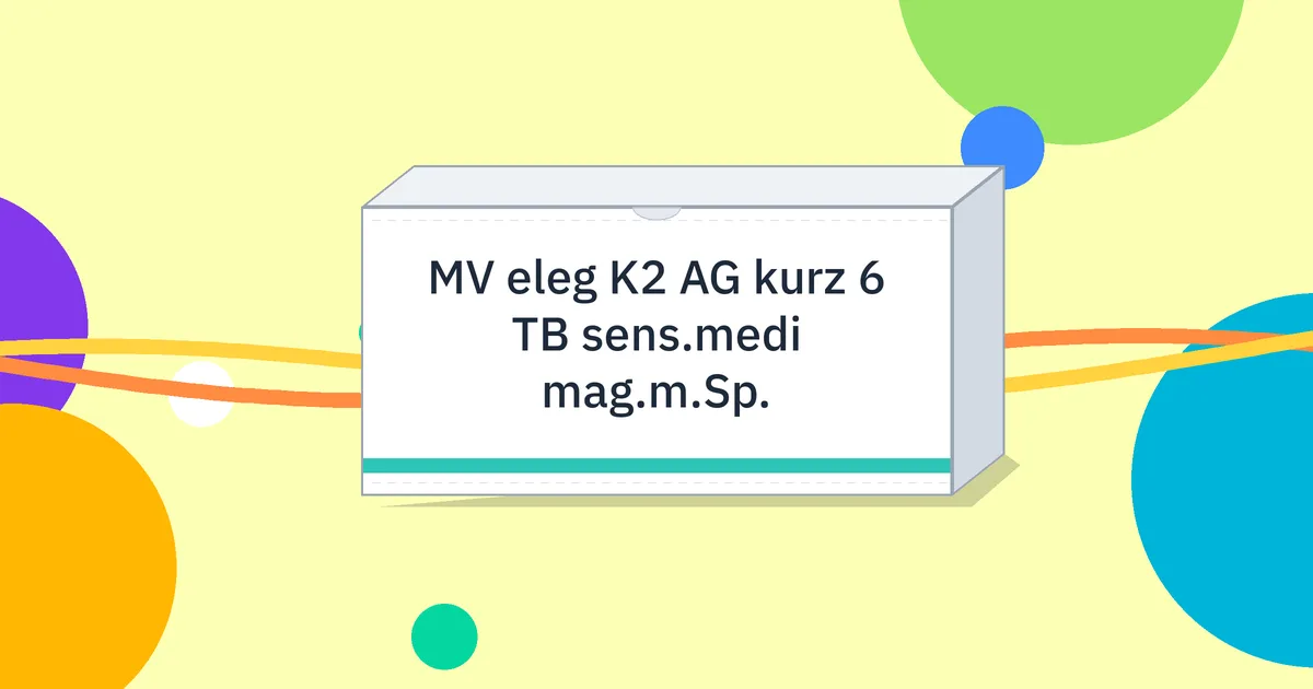 Symbolbild: Packung mit der Aufschrift MV eleg K2 AG kurz 6 TB sens.medi mag.m.Sp. (PZN 14636405) – Verfügbarkeit und Bezug in Apotheken in Frankfurt am Main