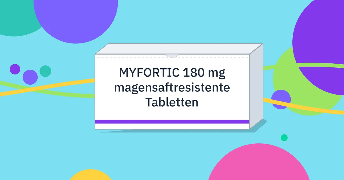 Symbolbild: Packung mit der Aufschrift MYFORTIC 180 mg magensaftresistente Tabletten (PZN 18240070) – Verfügbarkeit und Bezug in Apotheken in Frankfurt am Main