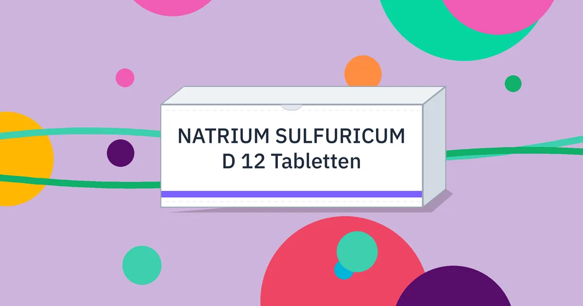 Symbolbild: Packung mit der Aufschrift NATRIUM SULFURICUM D 12 Tabletten (PZN 02634312) – Verfügbarkeit und Bezug in Apotheken in Frankfurt am Main