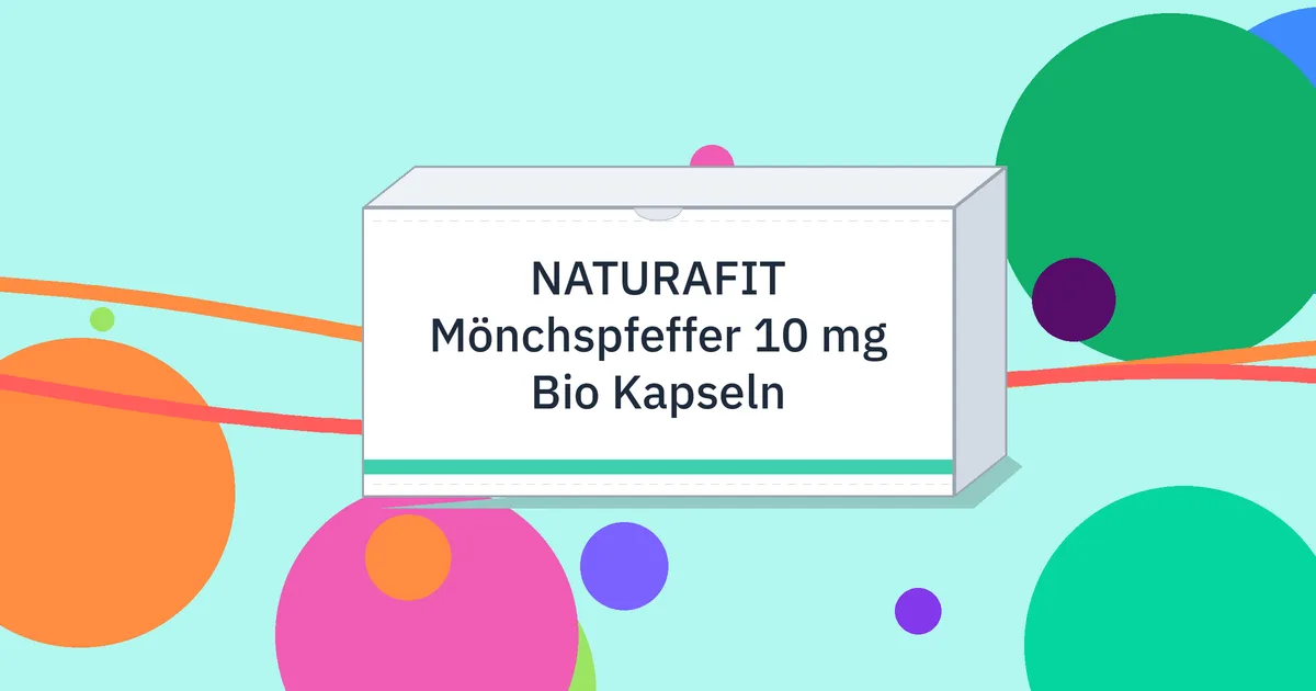 Symbolbild: Packung mit der Aufschrift NATURAFIT Mönchspfeffer 10 mg Bio Kapseln (PZN 16864263) – Verfügbarkeit und Bezug in Apotheken in Frankfurt am Main