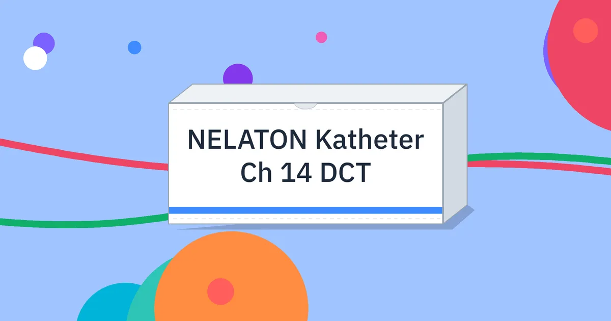 Symbolbild: Packung mit der Aufschrift NELATON Katheter Ch 14 DCT (PZN 02847781) – Verfügbarkeit und Bezug in Apotheken in Frankfurt am Main